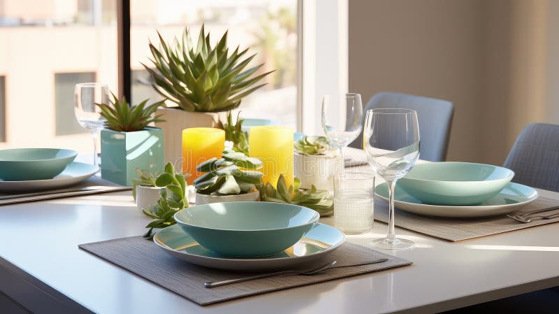 Design Fresh Bright Table Minimalistic Stock Photo - Image of soft ...