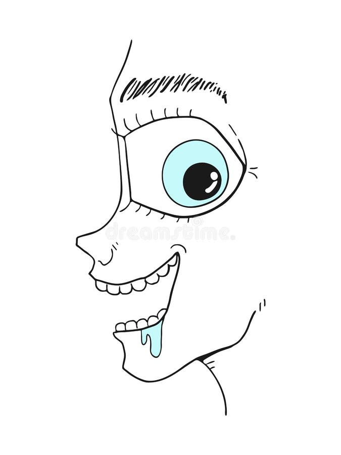 Design of Funny Face Drooling Stock Vector - Illustration of cartoon ...