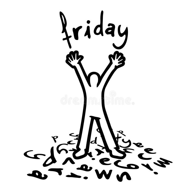 Funny friday message stock vector. Illustration of weekend - 52354128