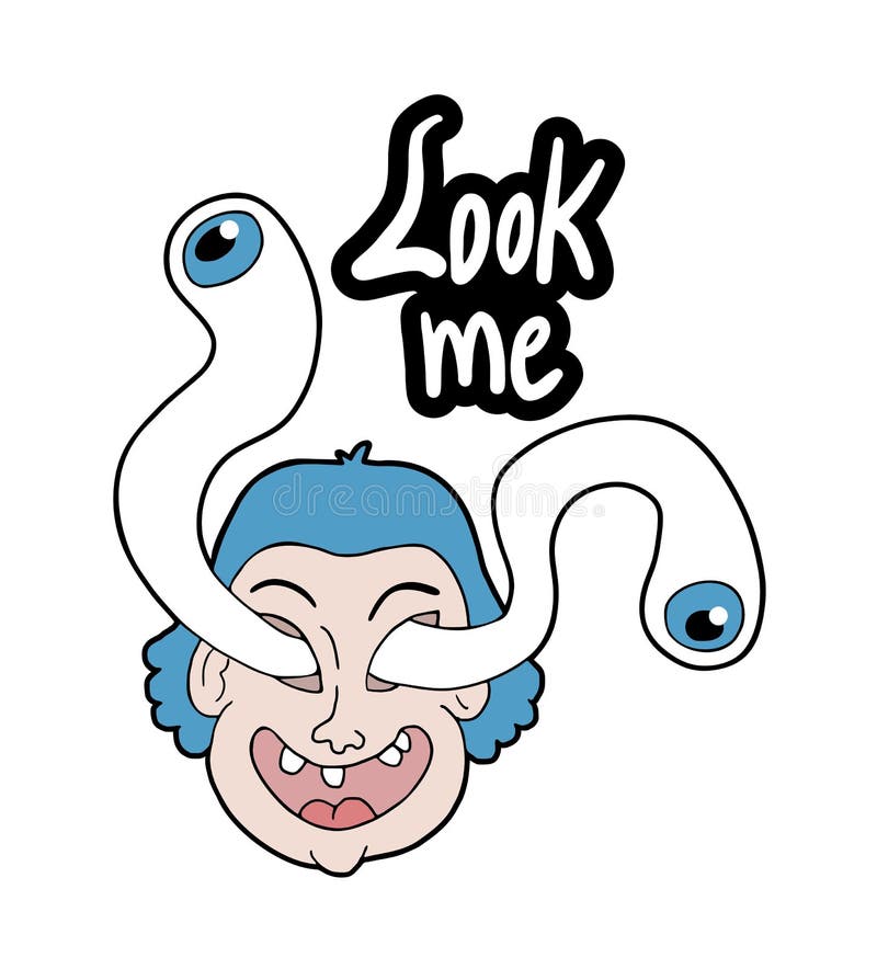 Design of Funny Look Me Message Stock Vector - Illustration of cartoon ...