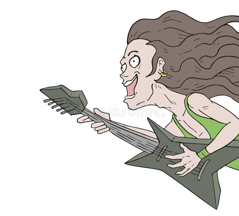 Design of Funny Rocker Playing Guitar Stock Vector - Illustration of ...