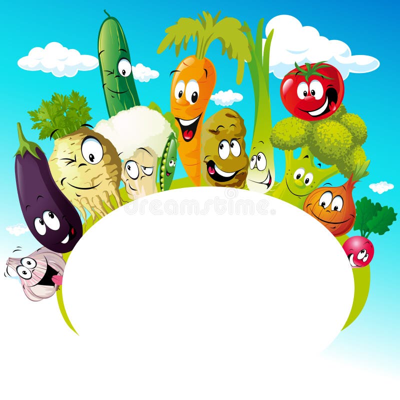 Design with Funny Vegetable Cartoon - Vector Illustration Stock Vector ...