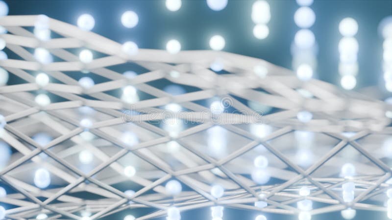 Design a Futuristic 3D Visual with Luminous Lights and a Geometric Mesh ...