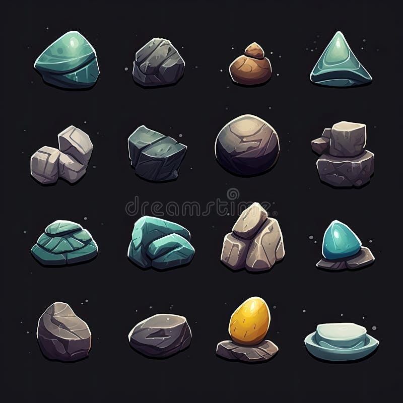 Design Games Stone Rock Ai Generated Stock Image - Image of banner ...