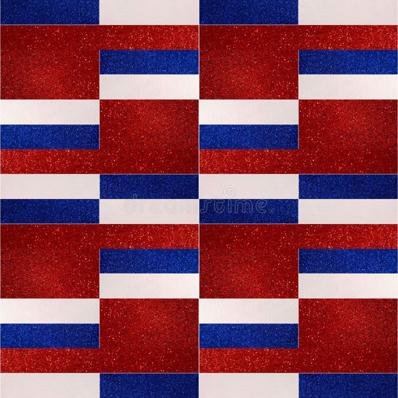 Design with Geometric Pattern in Blue, White and Red Colors Stock Image ...