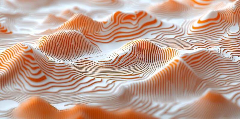 Design of a Geometric Topographic Map with Mountain Relief on a White ...