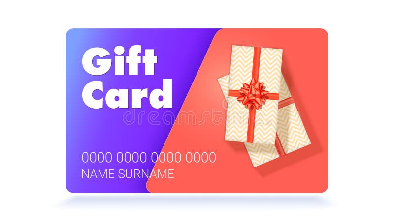 Design of Gift Card. Top Down View To Stack of Gift Boxes with Gold Bow ...