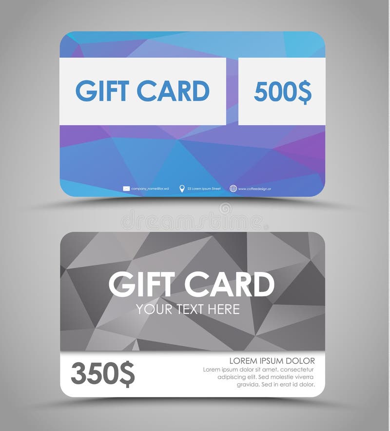 Design Gift Cards Polygonal Stock Vector - Illustration of polygon ...