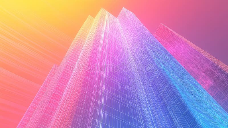 Design Glitch-transitioning Skyscraper Stock Illustration ...