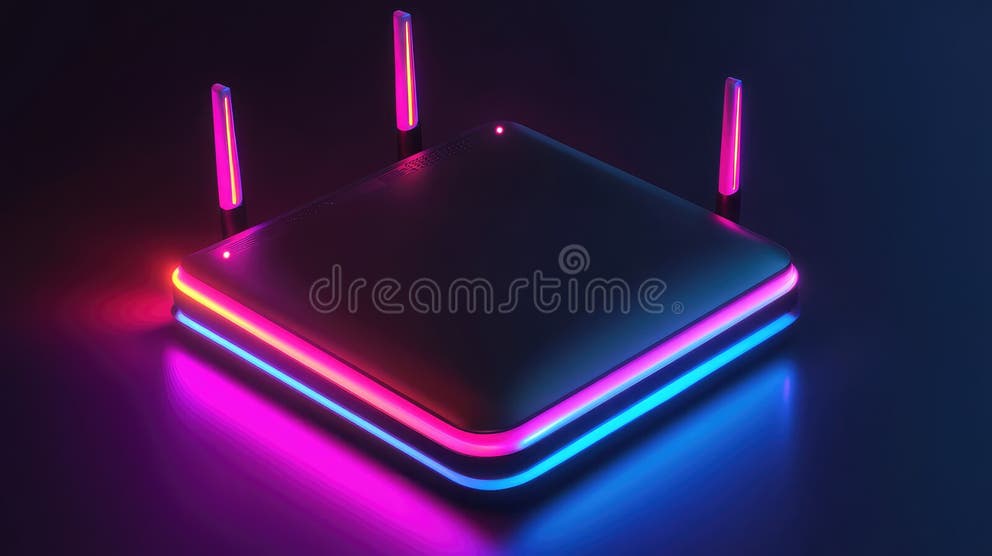 Design Glowing Style Scanning Router Stock Illustration - Illustration ...