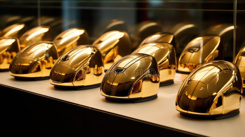 Design gold computer mouse stock illustration. Illustration of neat ...