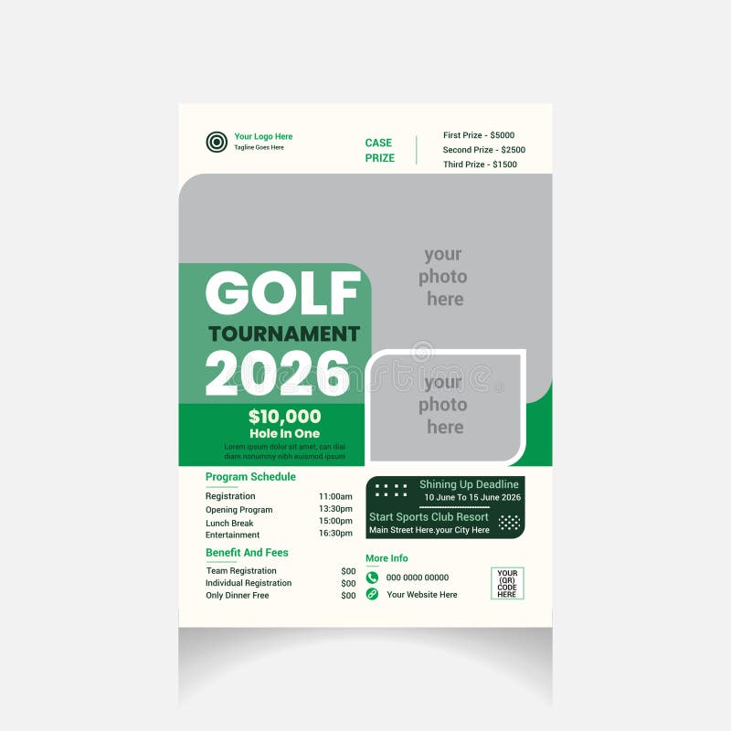 Golf flyer template layout stock vector. Illustration of event - 345631567
