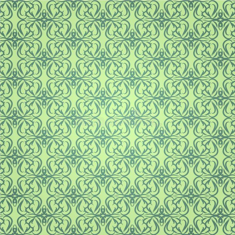 Design Green Ornament Wallpaper Stock Vector - Illustration of ornate ...