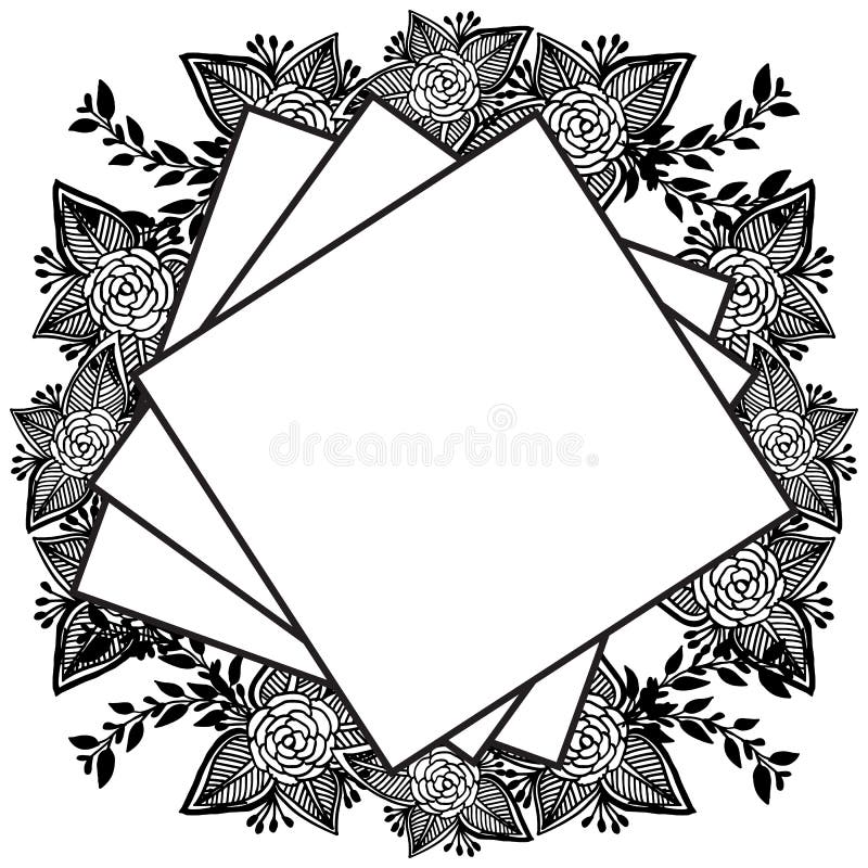 Design Greeting Card, Pattern Flower Frame. Vector Stock Vector ...