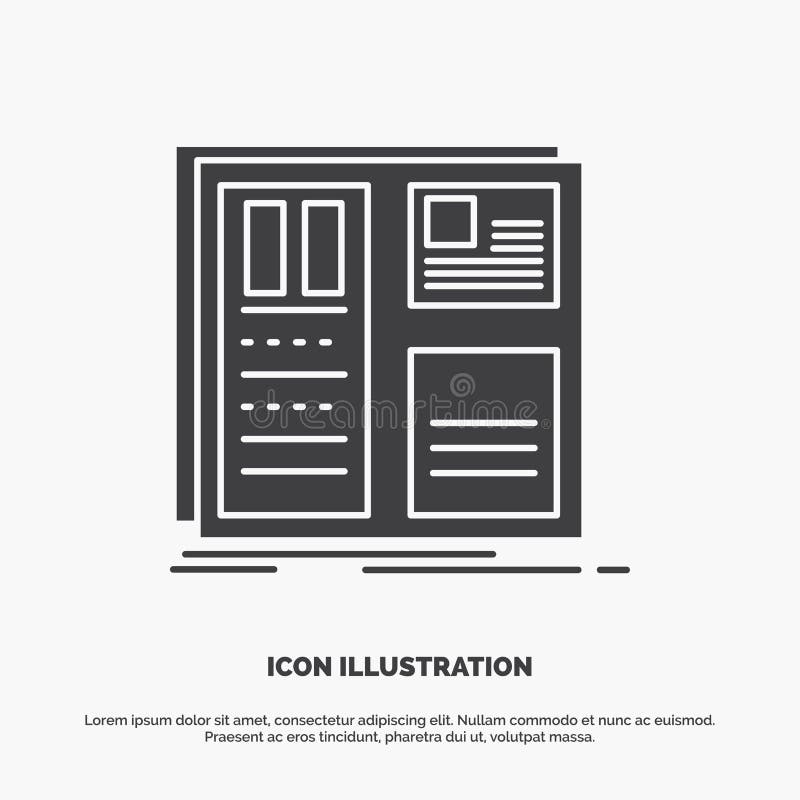 Design, Grid, Interface, Layout, Ui Icon. Glyph Vector Gray Symbol for ...