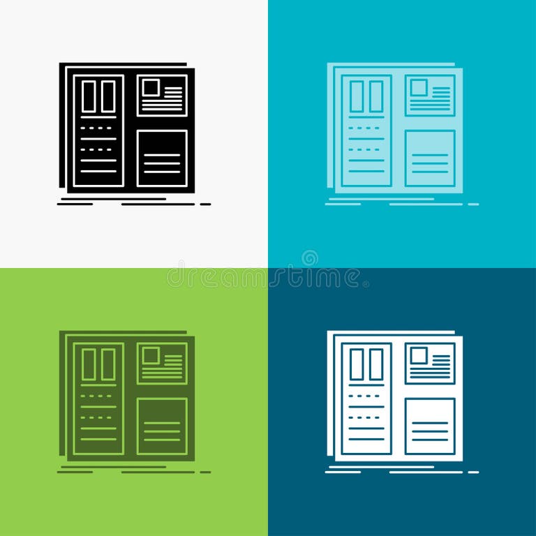 Design, Grid, Interface, Layout, Ui Icon Over Various Background. Glyph ...