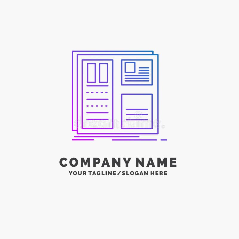 Design, Grid, Interface, Layout, Ui Purple Business Logo Template ...