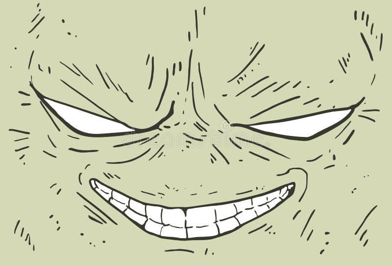Design of Grinning Evil Face Stock Vector - Illustration of monster ...