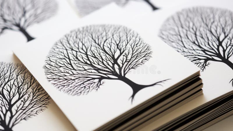 Design Hand Drawn Tree Pattern Stock Illustration - Illustration of ...