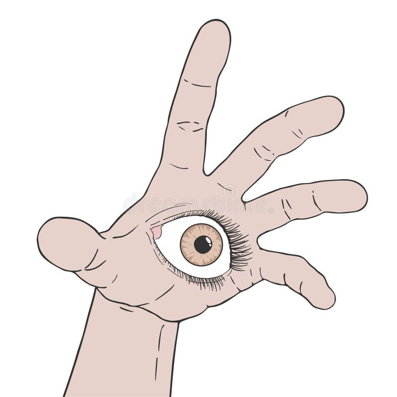 Design of hand with eye stock vector. Illustration of magic - 245253418