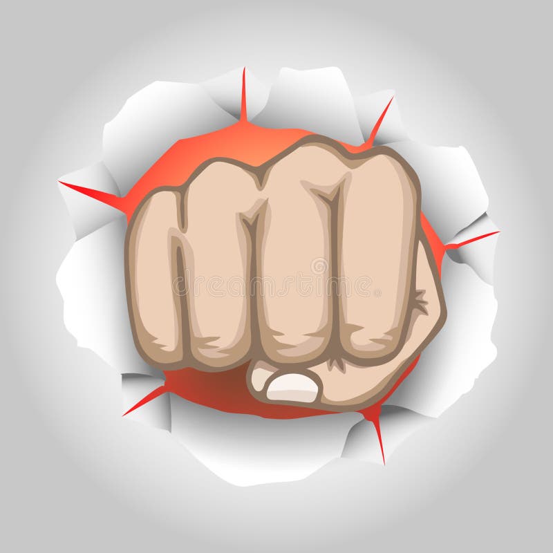Design Hand, Fist Punching or Hitting. Vector Illustration Stock Vector ...