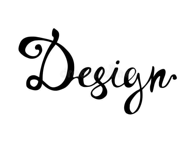 Design. Hand Written Word. Black and White Stock Vector - Illustration ...