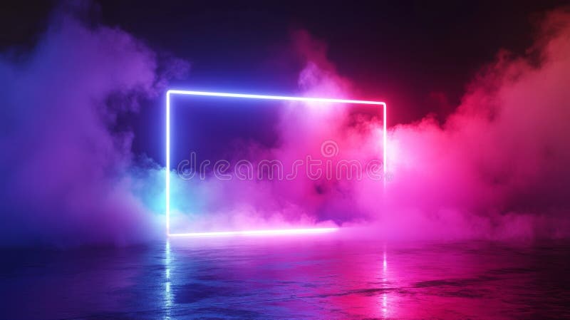 This Design Has a Cloud Formation with Pink and Blue, and a Rectangle ...