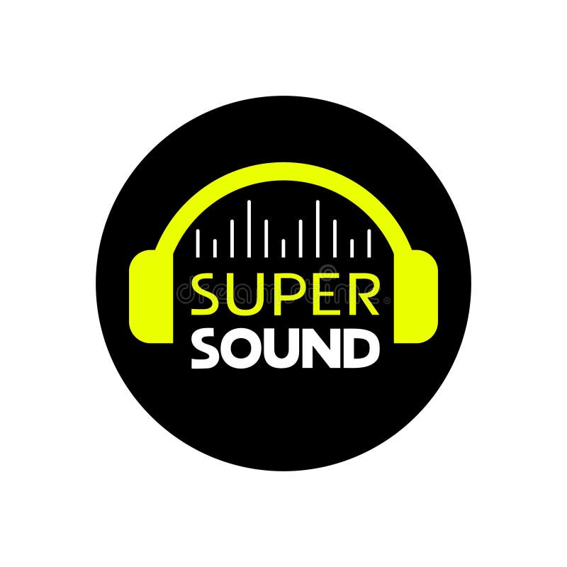 Design of Headphones and Super Sound Message Stock Vector ...