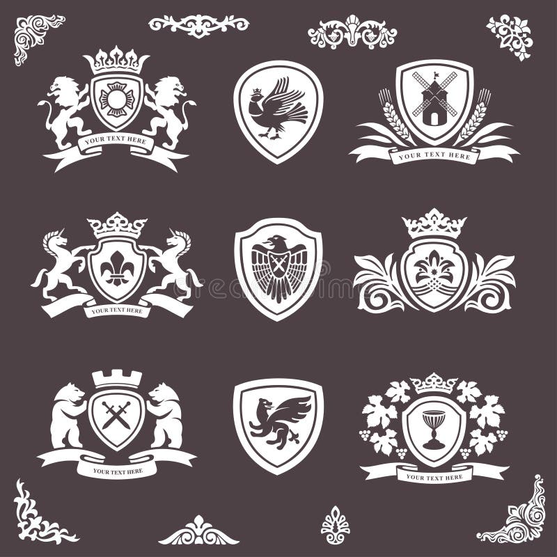 Design heraldic elements stock vector. Illustration of elements - 30338469