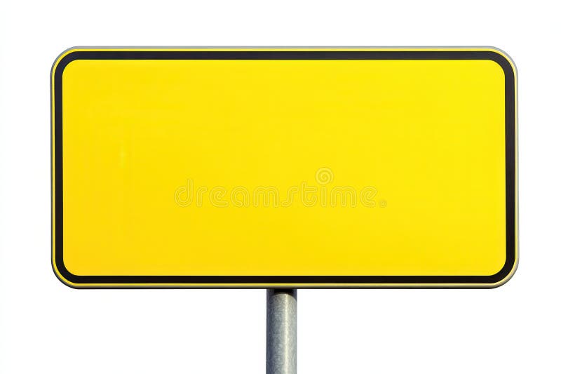 A High-quality Digital Image of a Blank, Rectangular Yellow Road Sign ...