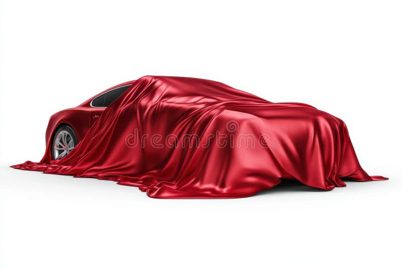 A High-resolution Digital Image of a Car Covered with a Red Cloth Stock ...