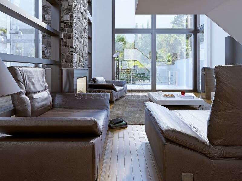 Design of High-tech Lounge Room Stock Photo - Image of living ...