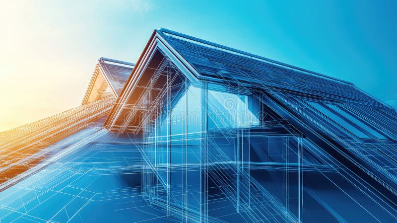 Design High Tech Schematic Style Roof View X Ray Stock Illustration ...