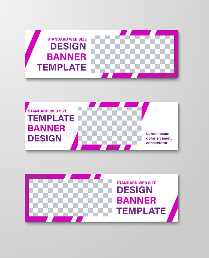 Design of Horizontal White Web Banners with Diagonal Purple Lines and a ...