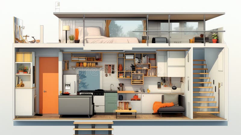 Design house cross-section stock illustration. Illustration of ...
