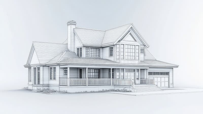 Design house outline stock illustration. Illustration of classic ...