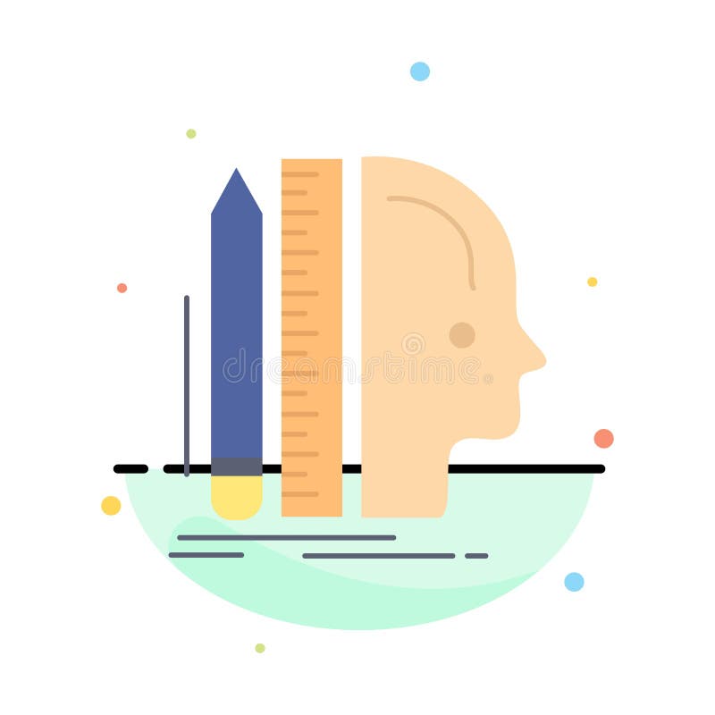 Design, Human, Ruler, Size, Thinking Flat Color Icon Vector Stock ...