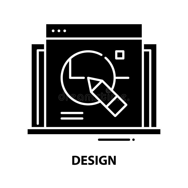 Design Icon, Black Vector Sign with Editable Strokes, Concept ...