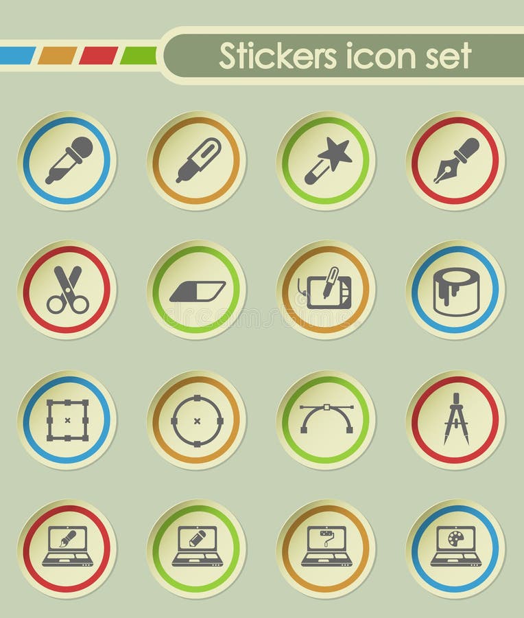 Design icon set stock vector. Illustration of roller - 240369764