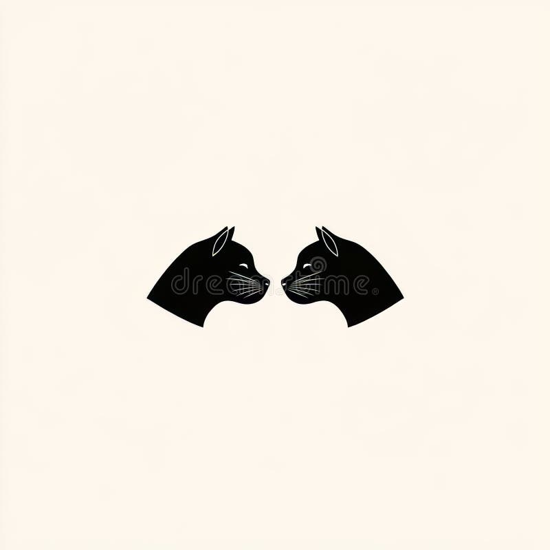 Design Icons Featuring a Dog and Cat. Template Set Stock Illustration ...