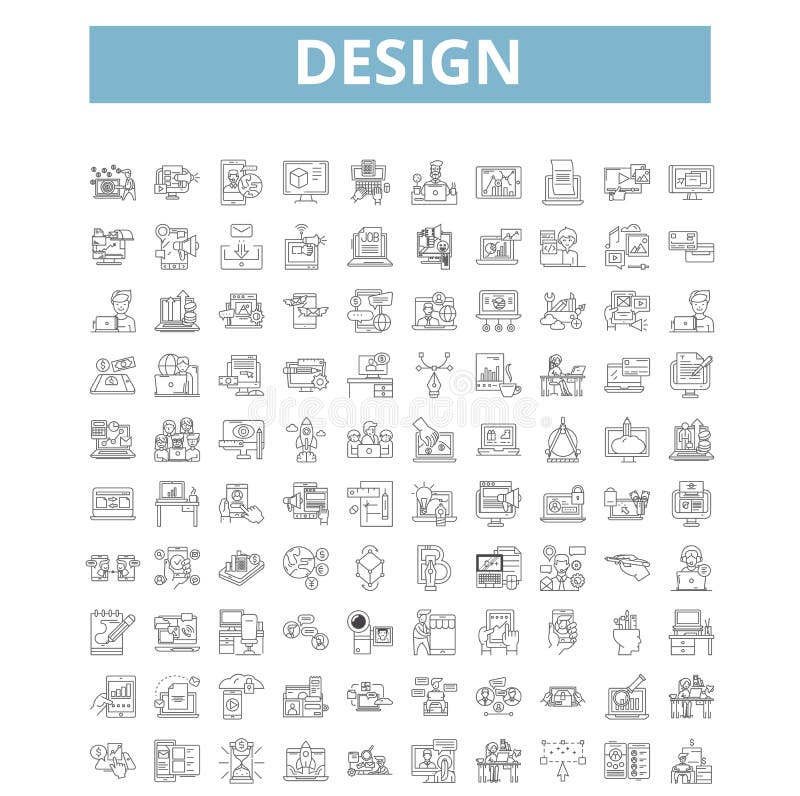 Design Icons, Line Symbols, Web Signs, Vector Set, Isolated ...