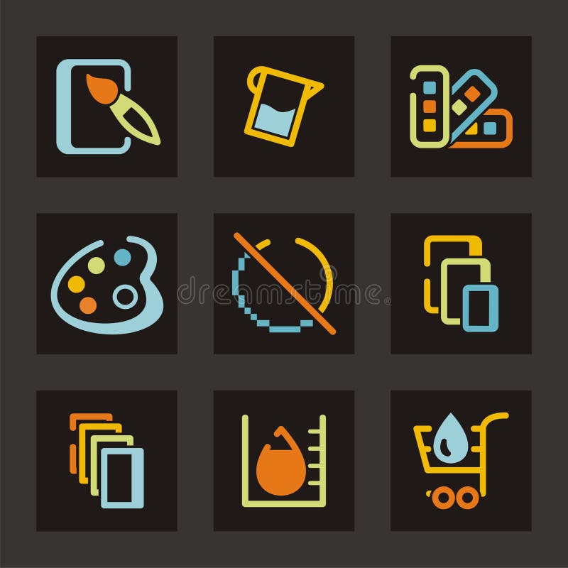 Design Icons Set stock vector. Illustration of brush, sample - 1971891