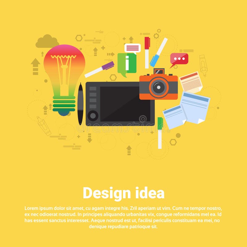 Design Idea Graphic Designer Drawing Icon Web Banner Stock Vector ...