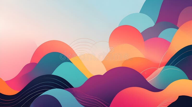 Vibrant Waves of Colorful Abstract Design Digital Background Wallpaper ...