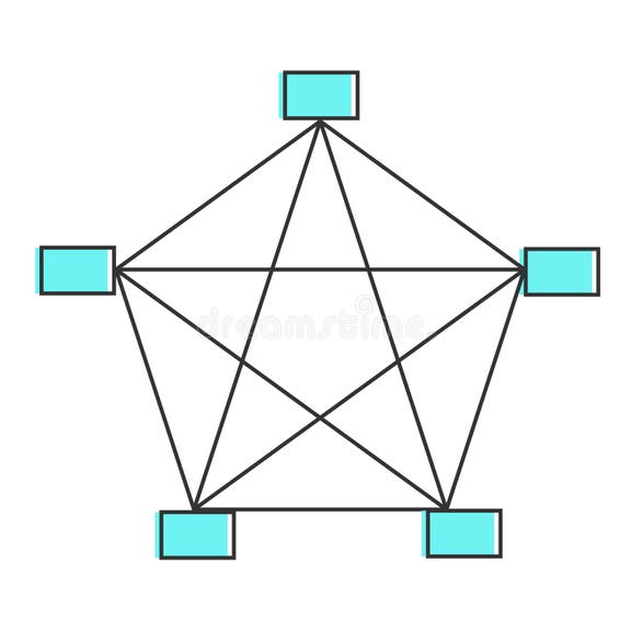 Design Illustration Mesh Topology Network of Computer. Stock ...