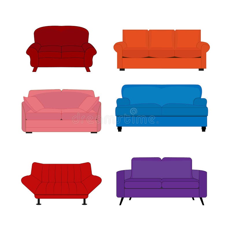 Design Illustration of Various Forms of Sofa Stock Vector ...