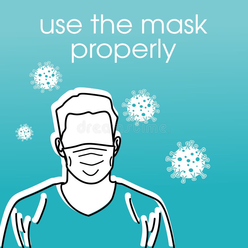 Design Ilustration Use the Mask Properly Stock Illustration ...