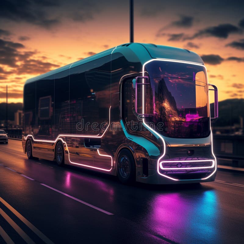 Design Image of a Lorry in the Future Moving Towards Its Destination ...