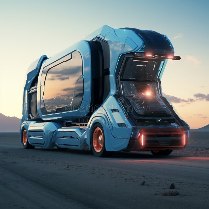 Design Image of a Lorry in the Future Moving Towards Its Destination ...