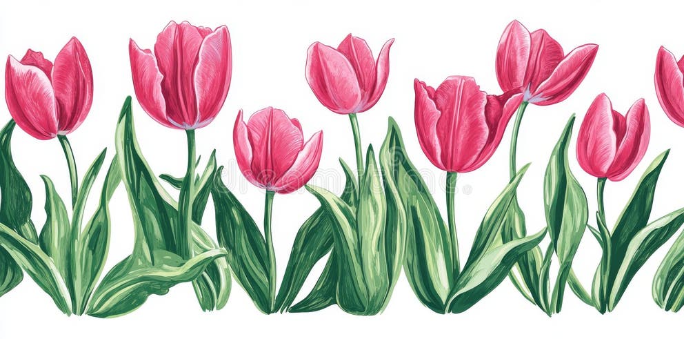 This Design Includes a Spring Background with a Tulip Flower Situated ...